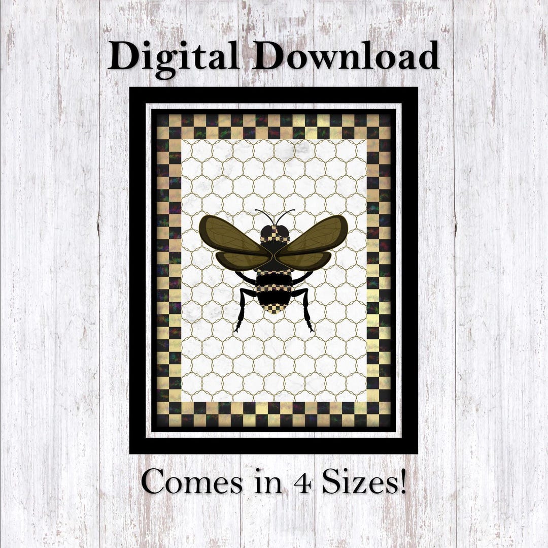Queen Bee Gold and Black Honeycomb Harlequin Décor Check Spring Summer ...