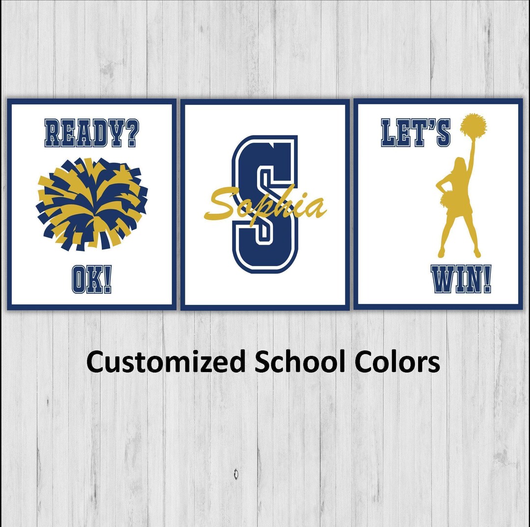 Personalized Cheerleader Print Custom Name Cheerleader Gifts Female ...