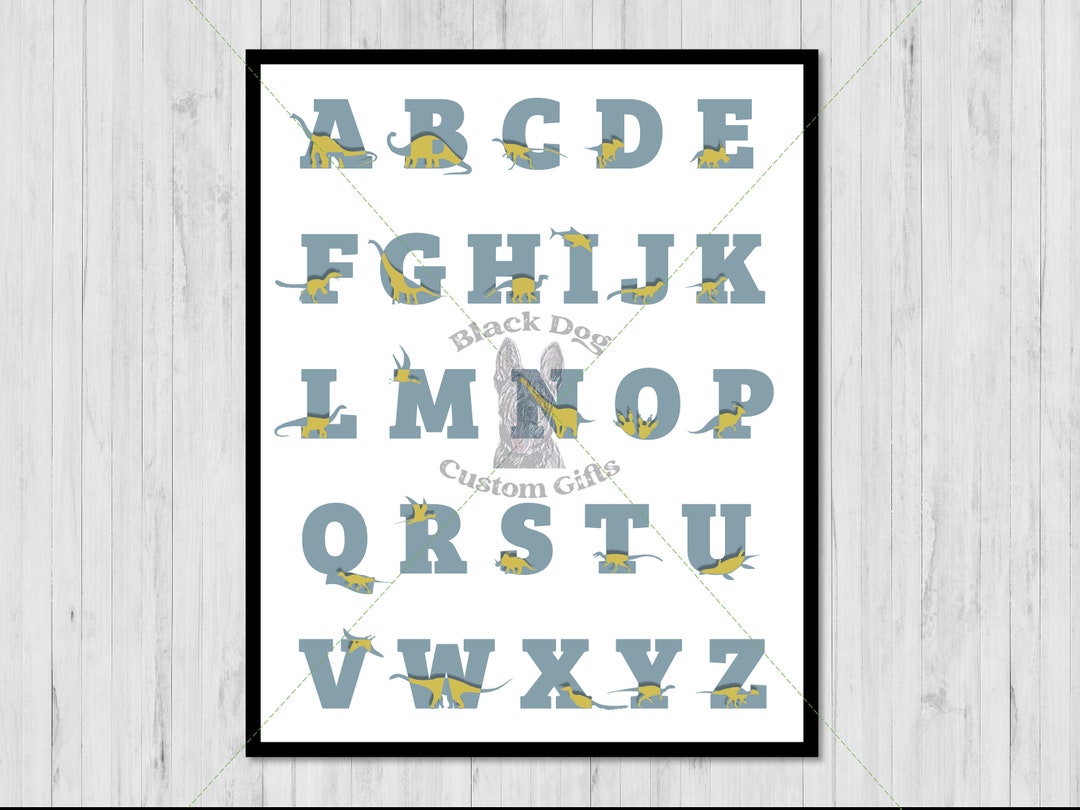 Dinosaur Alphabet Print, ABC Printable, Alphabet Print, Dinosaur ...