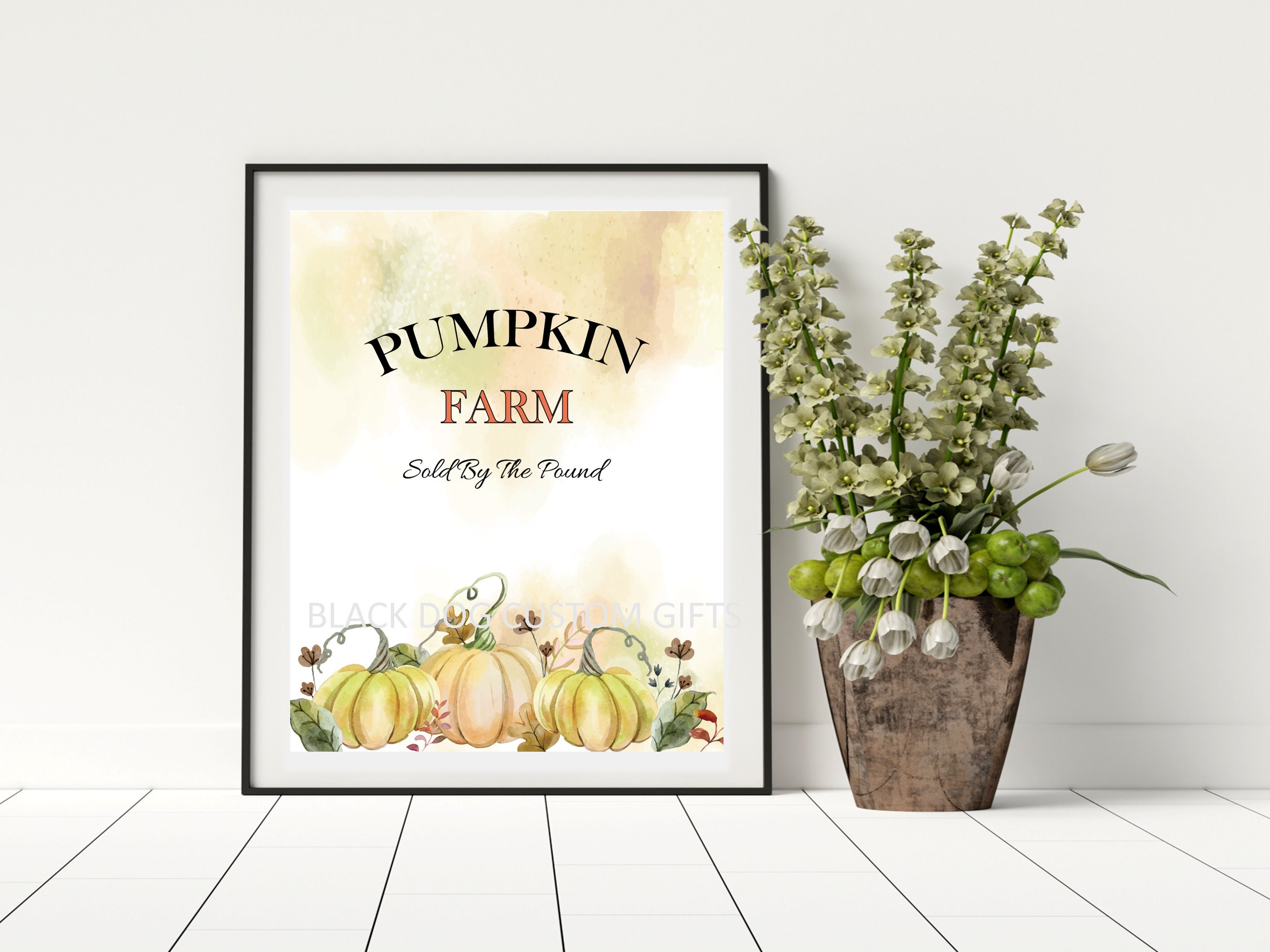 Pumpkin Autumn Art Print, Watercolor Pumpkin Print, Fall Printable Wall ...