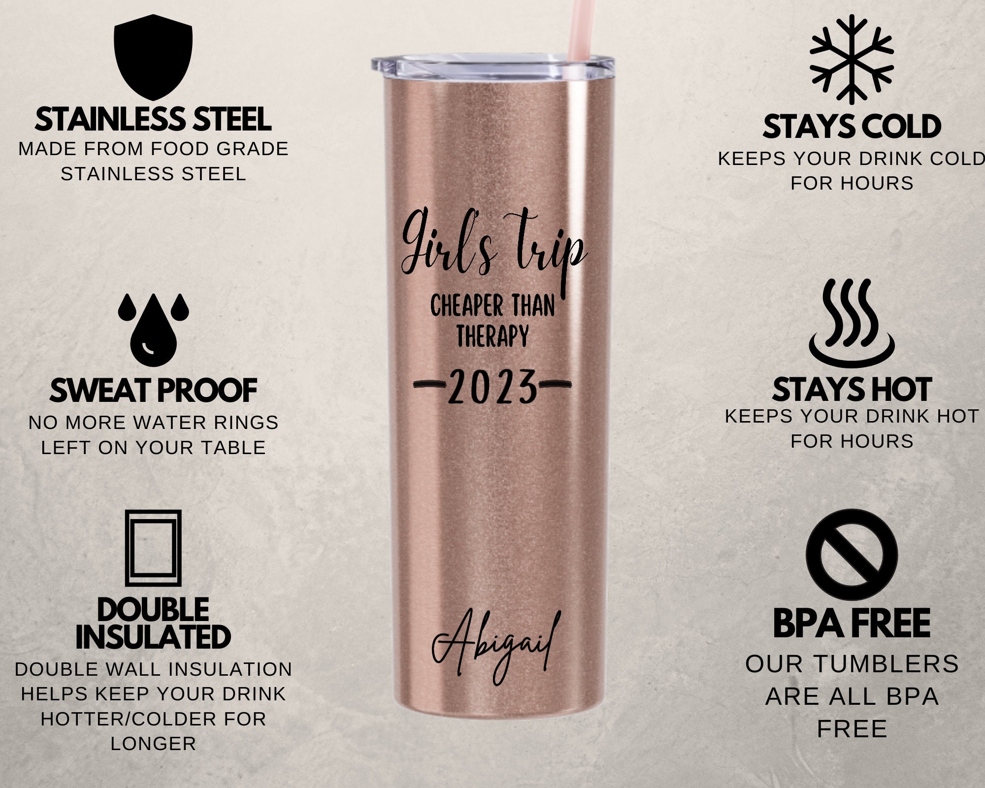 Girls Trip Tumbler Cup, Personalized Bridesmaid Girls Weekend Cup ...