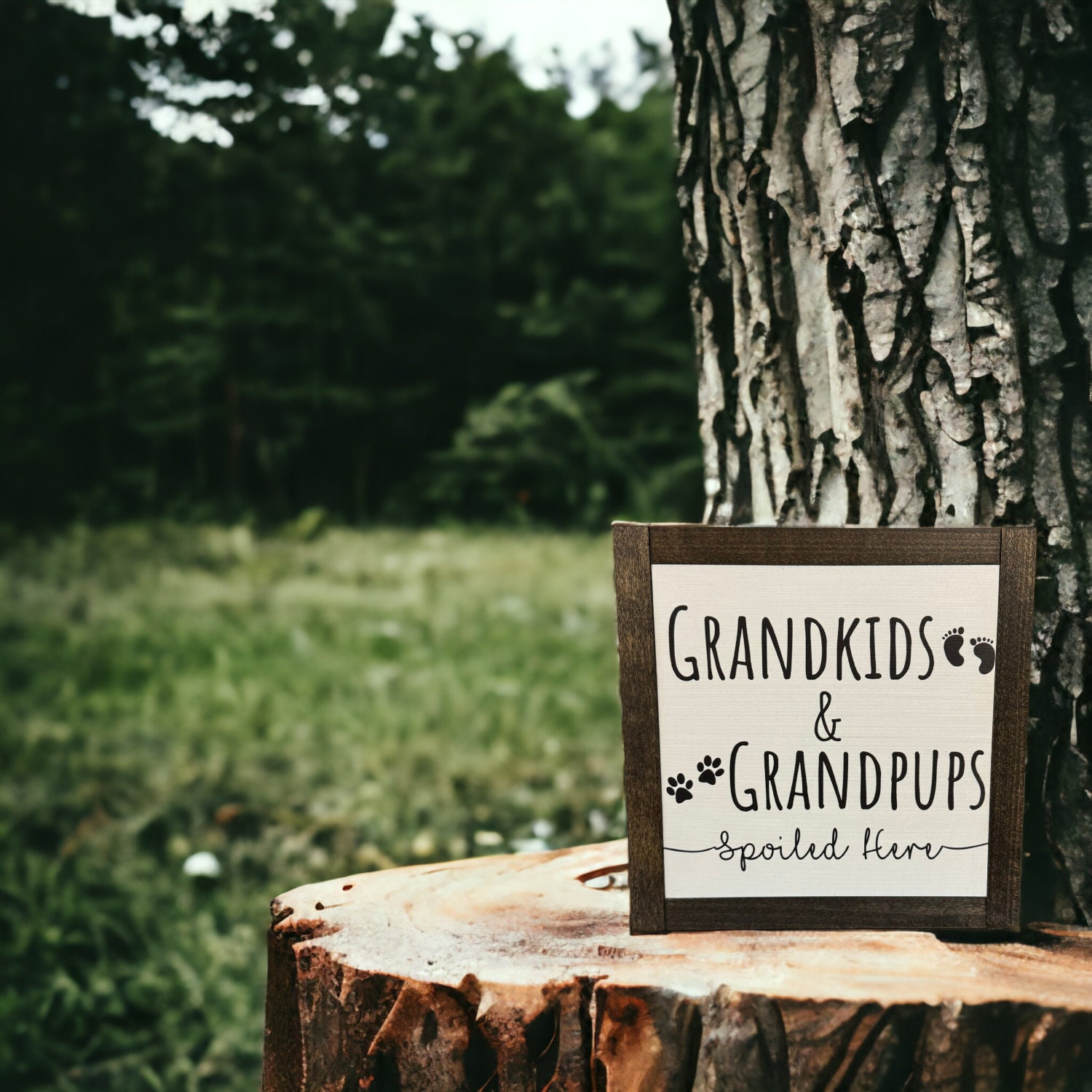 Grandkids Wood Sign | Grandpups Wood Sign | Wooden Christmas Sign ...