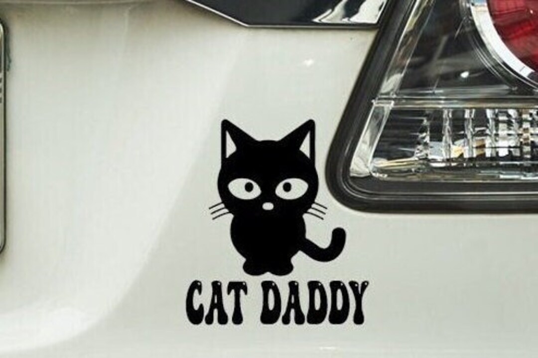 Cat Daddy Decal in Black or White Vinyl for Cars, Windows, Laptops ...