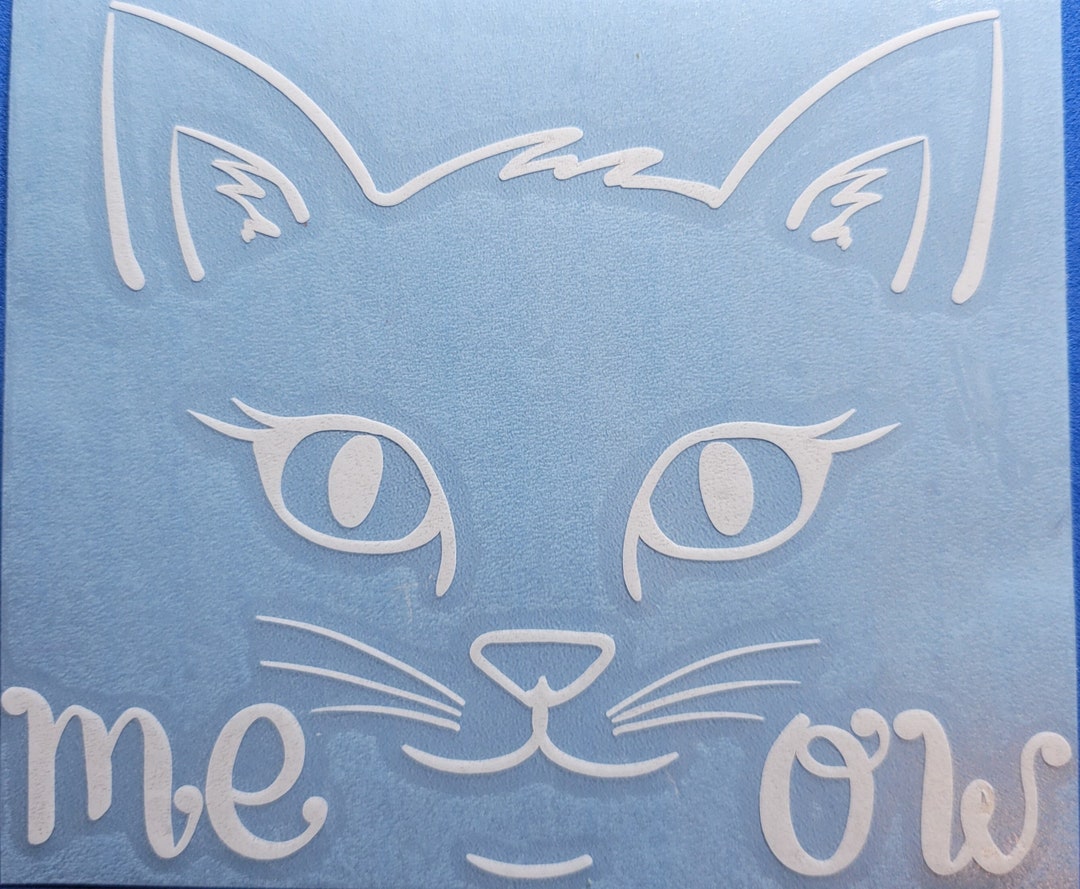 Cat Meow Decal Cat Face Sticker for Cars, Windows, Laptops, Mirrors ...