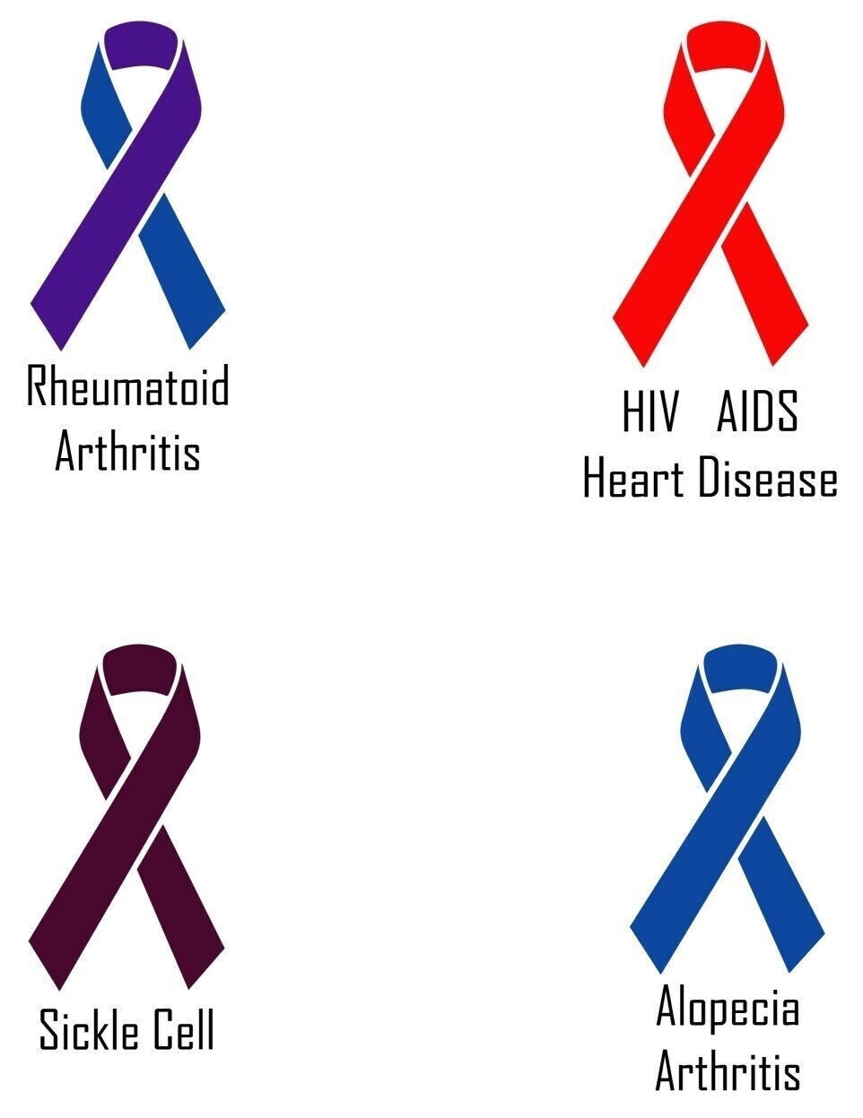 Awareness Ribbon Decal in 4 Sizes for Cars, Windows, Laptops, Mirrors ...