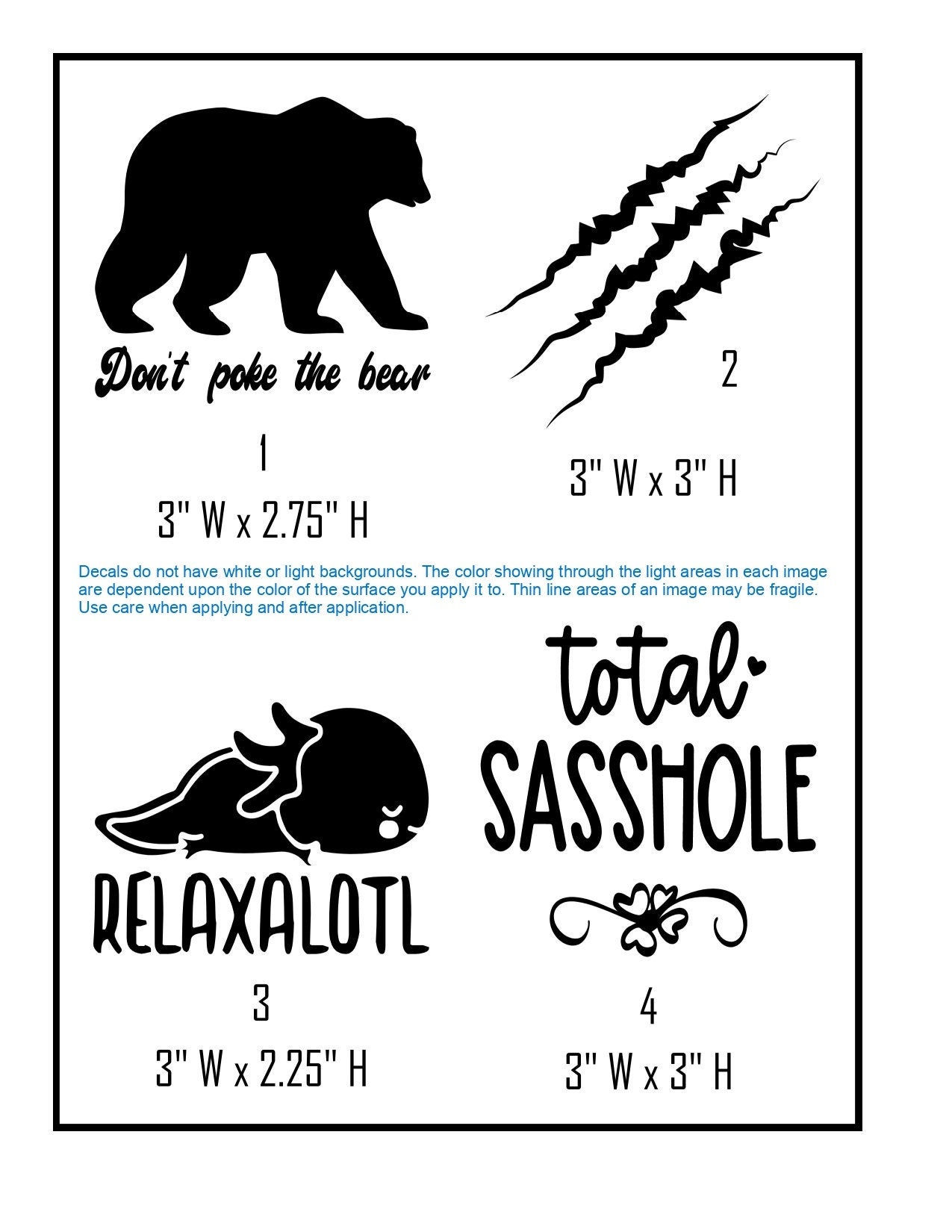 Cute Funny Decals in Various Designs for Cars, Windows, Laptops ...