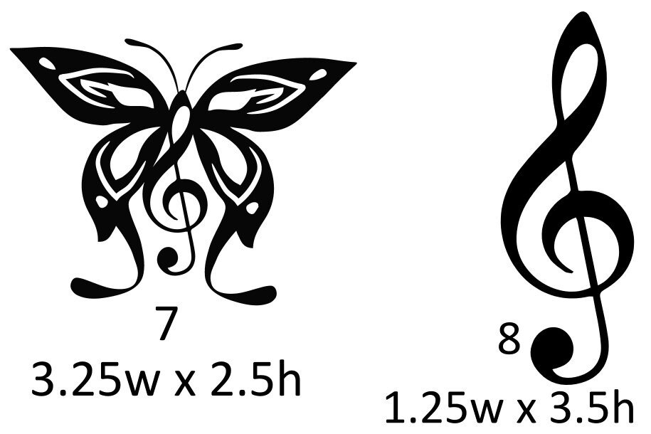 Music Note Decal Choose Color and Design for Cars, Windows, Laptops ...