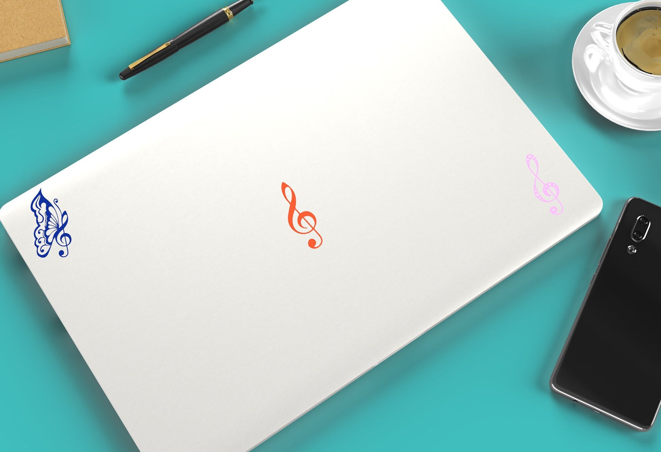 Music Note Decal Choose Color and Design for Cars, Windows, Laptops ...