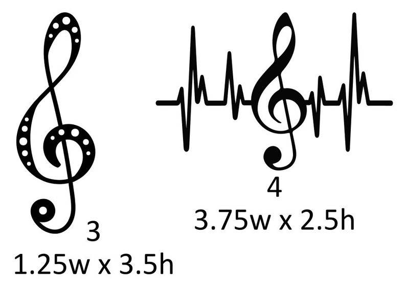 Music Note Decal Choose Color and Design for Cars, Windows, Laptops ...