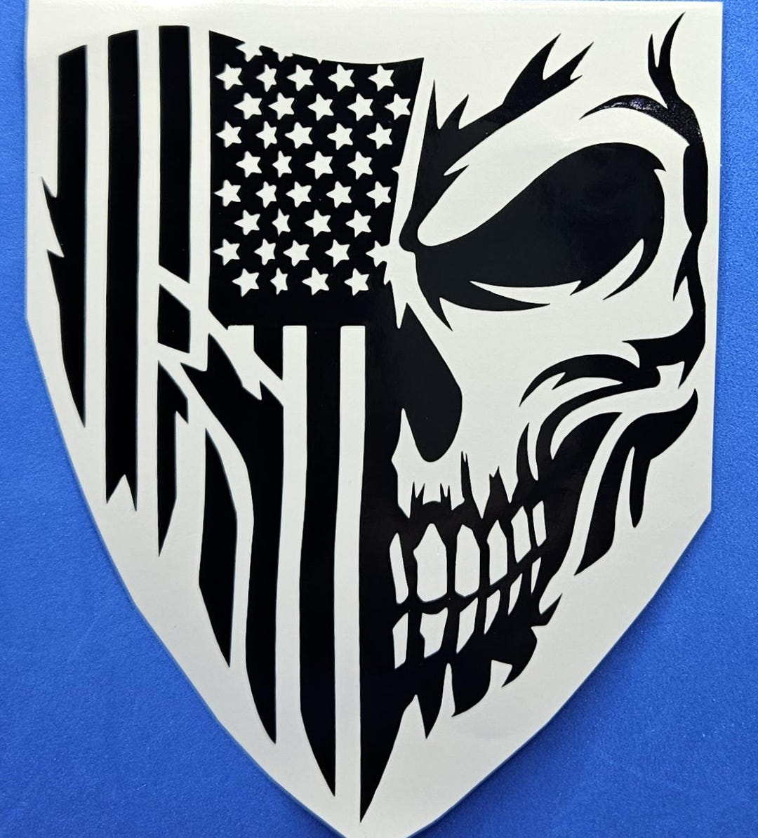 Skull Flag Decal in Black for Cars, Windows, Laptops, Mirrors, Large ...
