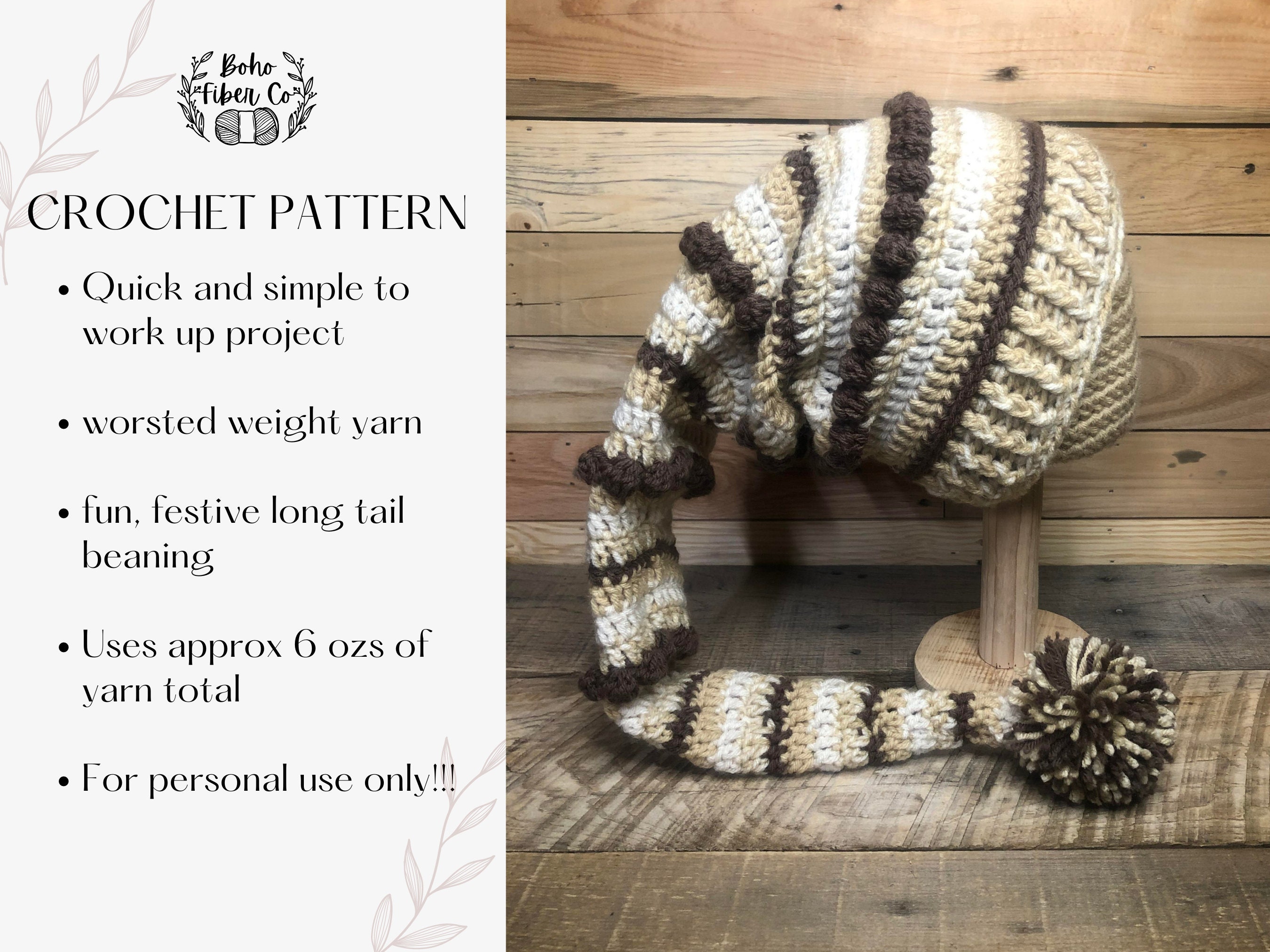 Crochet Stocking Cap Crochet Pattern PDF Pattern Digital - Etsy