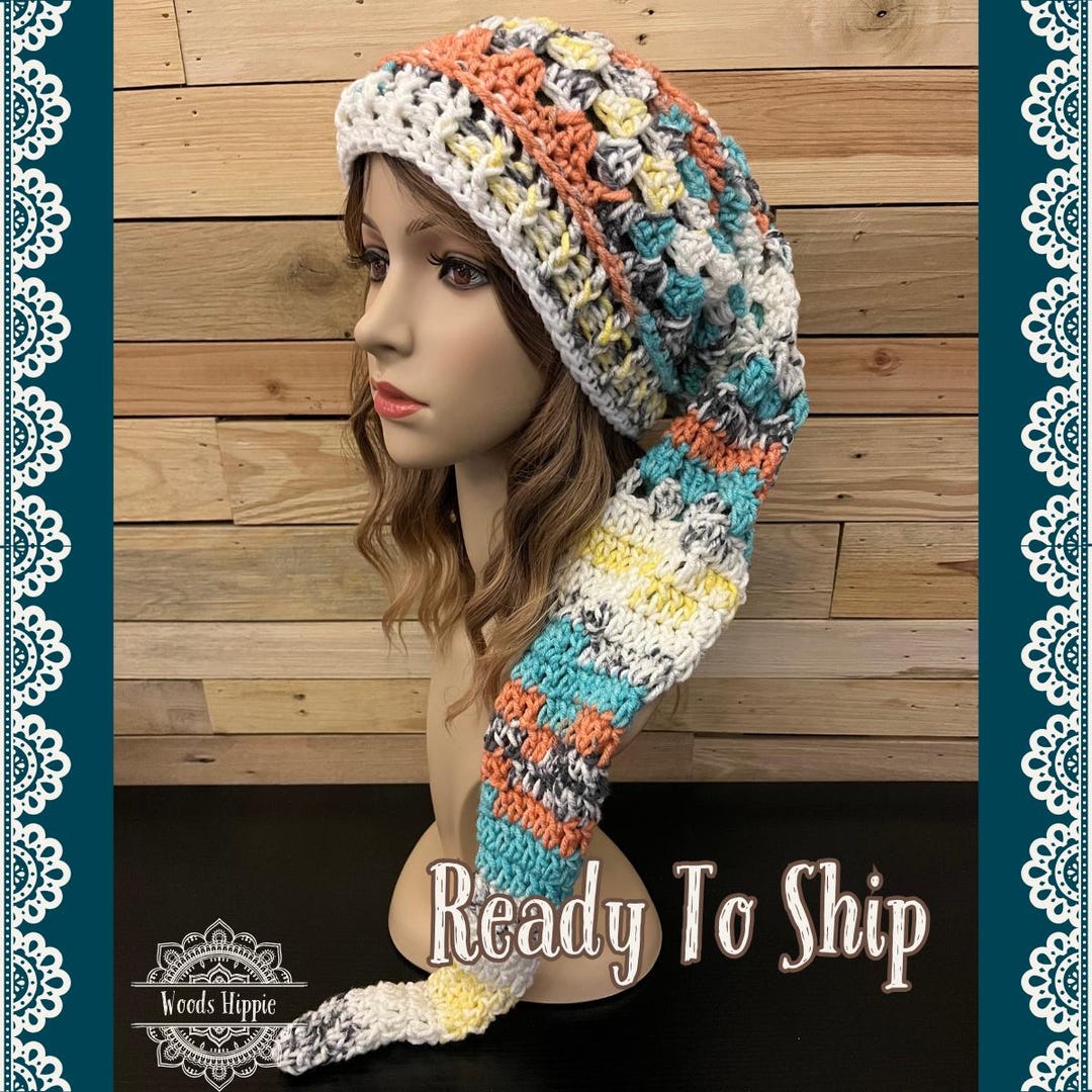The Struggle is Teal Life Stocking Cap | Crochet Beanie | Elf Hat ...
