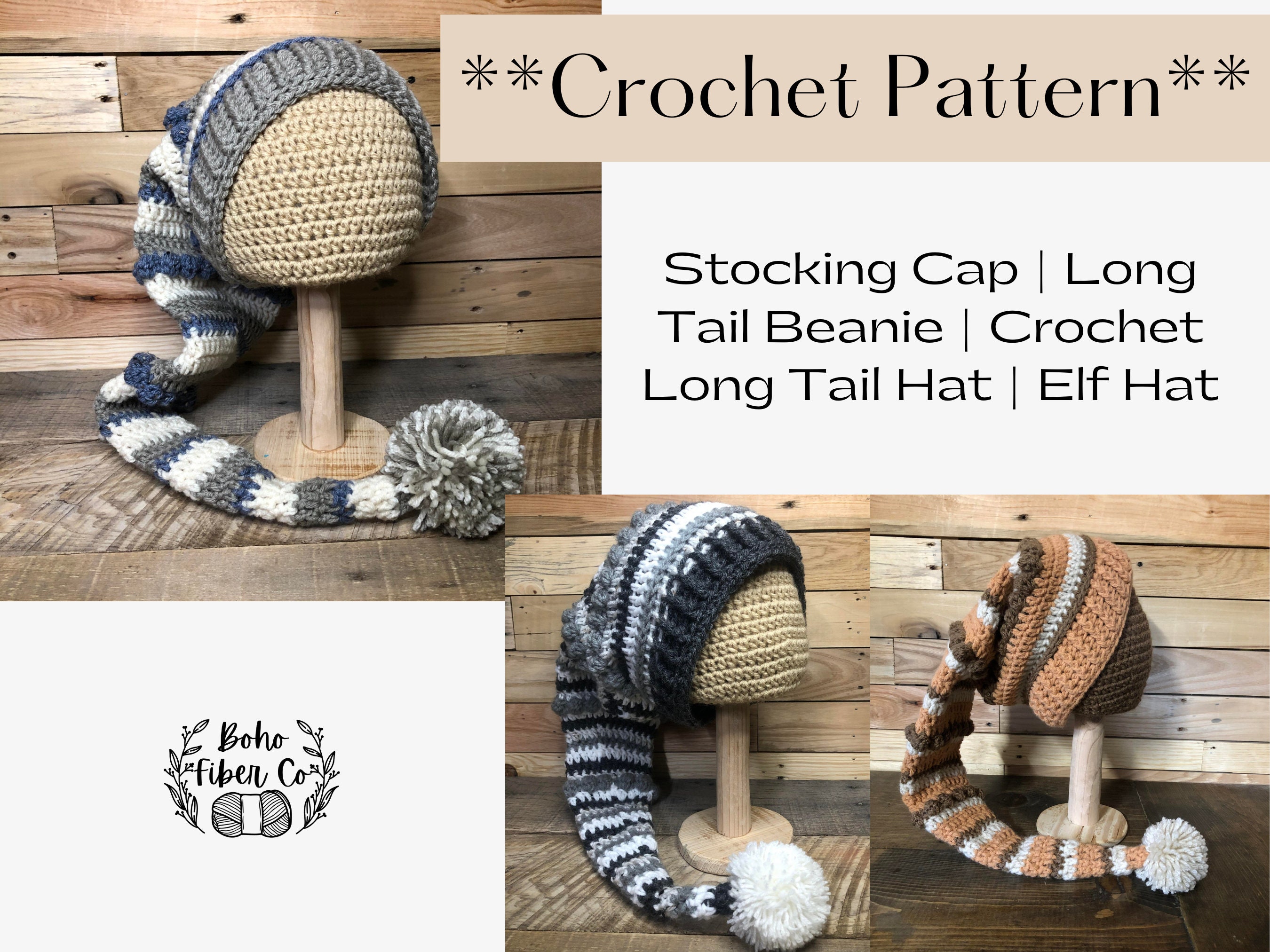 Crochet Stocking Cap Crochet Pattern PDF Pattern Digital - Etsy