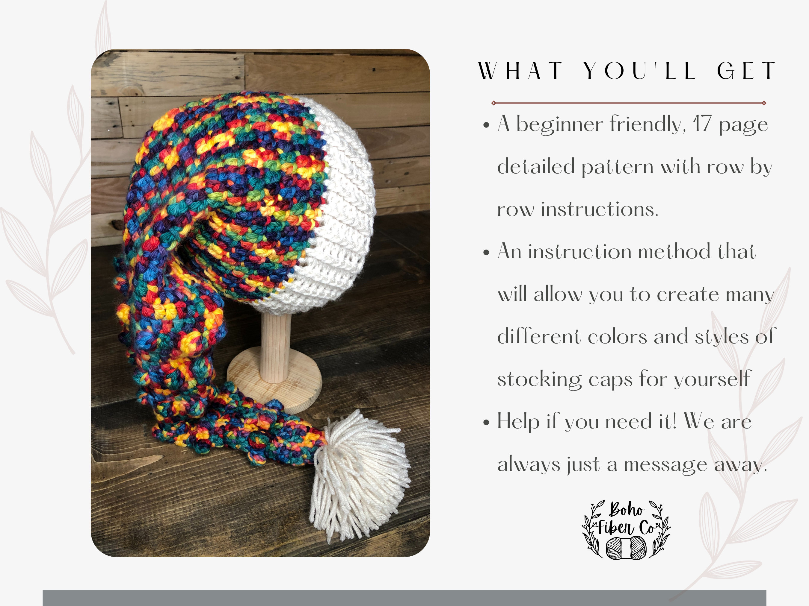 Crochet Stocking Cap Crochet Pattern PDF Pattern Digital - Etsy