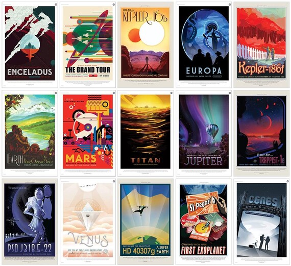 NASA JPL Full 16pc Poster Set visions of the - Etsy