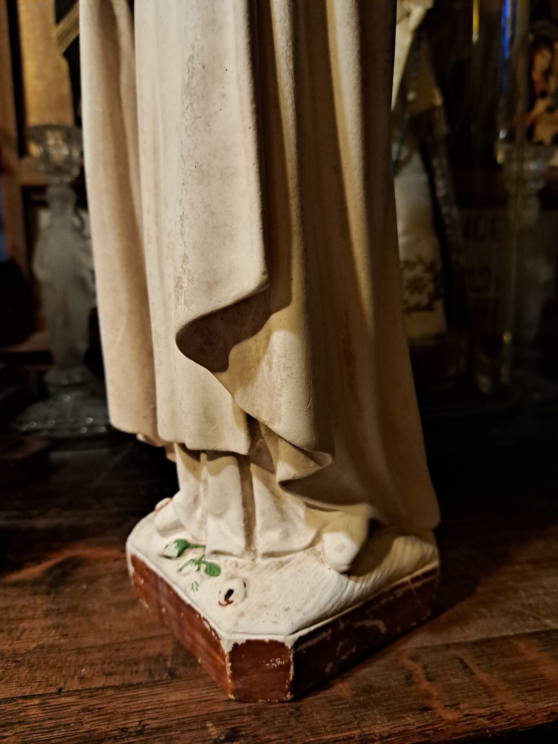 Antique Religious Hand Painted Plaster Religious Statue St - Etsy