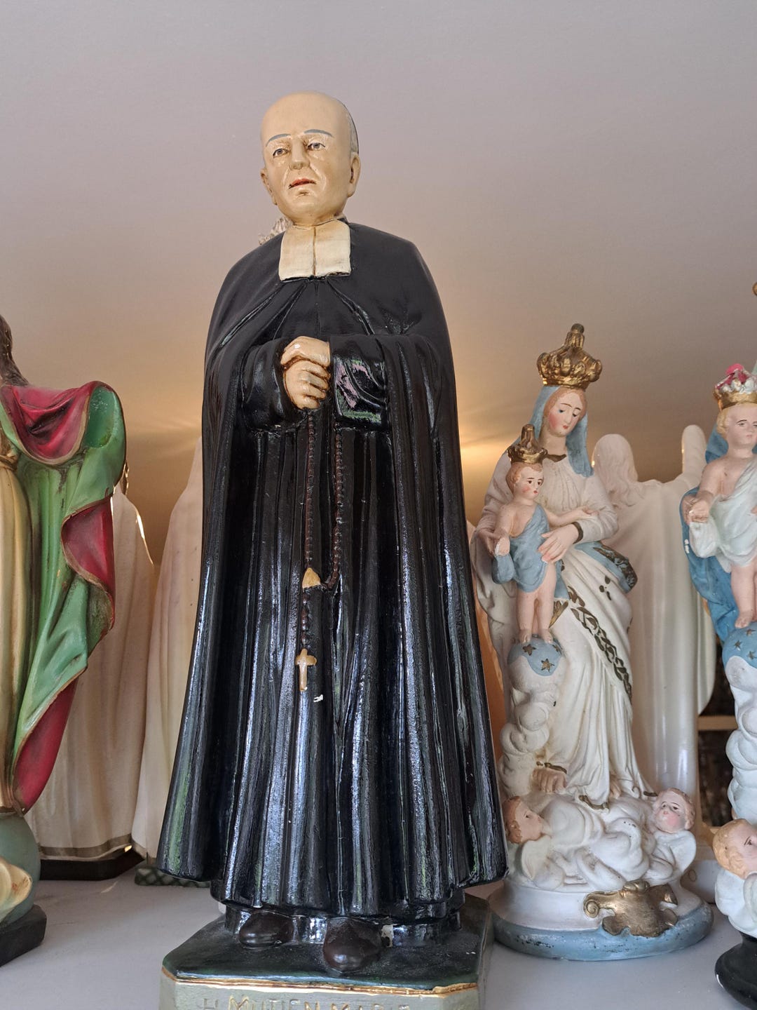 Large Height 60 Cm Vintage 1940,s Catholic Hand Painted Chalk Saint ...