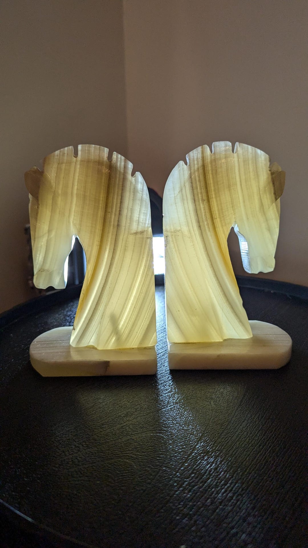 Vintage Onyx Horse Head Bookends - Etsy