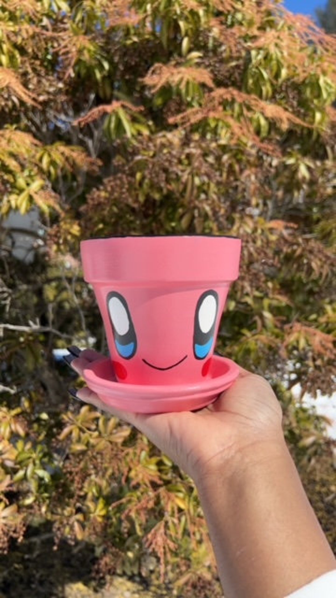 Kirby Hand-painted Terracotta Pot|indoor Planter|dorm/home Decor ...