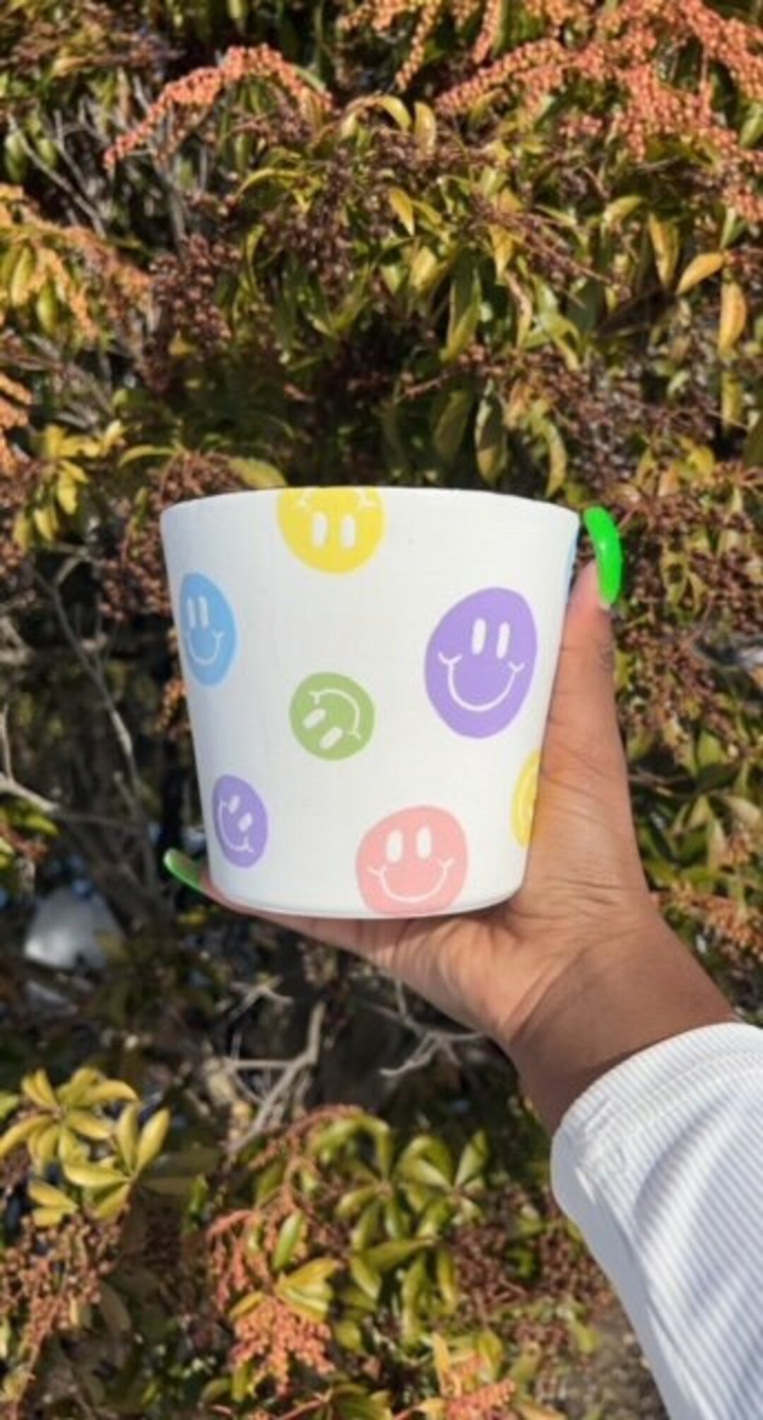 Smiley Faces Hand-painted Terracotta Pot|indoor Planter|dorm/home Decor ...