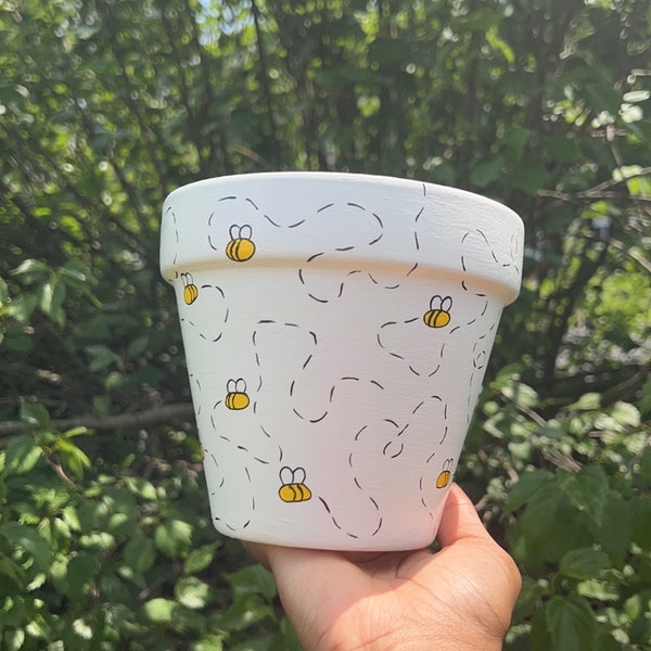 Hand Painted Flower Pots - Etsy