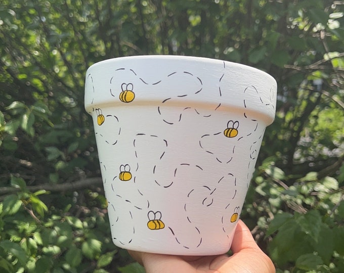 Painted Bee Planter Cute Indoor Plant Pot, Potsetc - Etsy