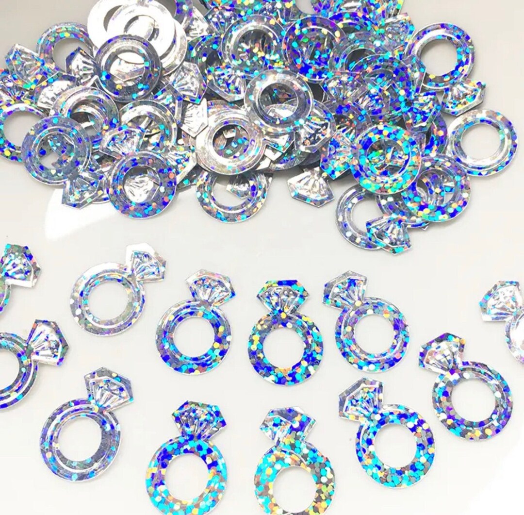 Diamond Ring Confetti Holographic, Bridal Shower Confetti, Engagement ...