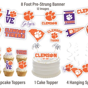 Clemson Tigers Party Supplies, Birthday Party, Graduation Decorations ...