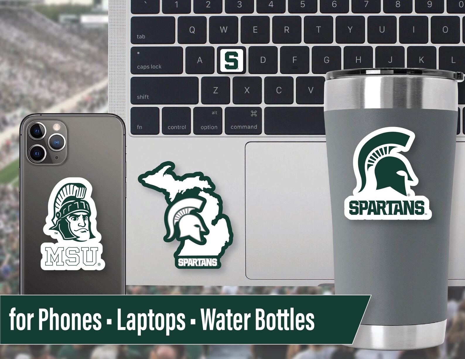 Michigan State Spartans Stickers (14 Pieces) 2 Car Window (5") + 10 ...