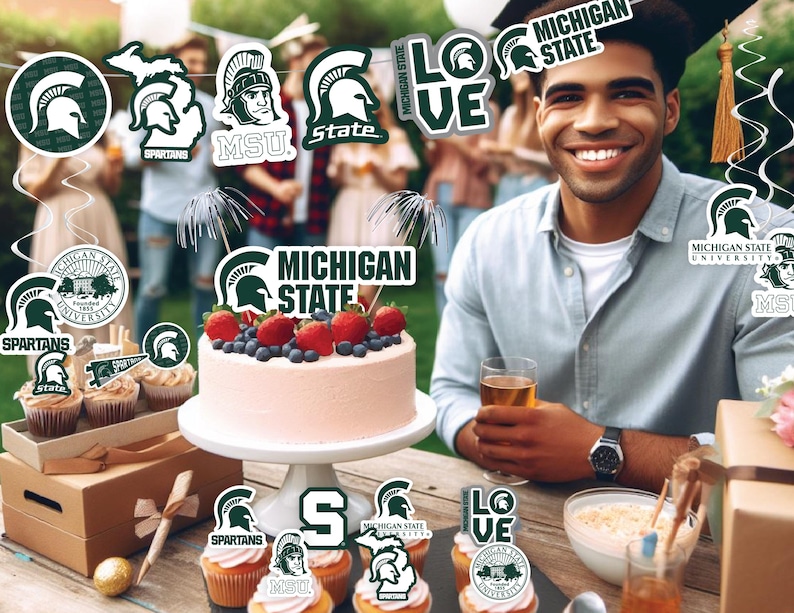Michigan State Party Supplies Birthday Party, Michigan State Graduation ...