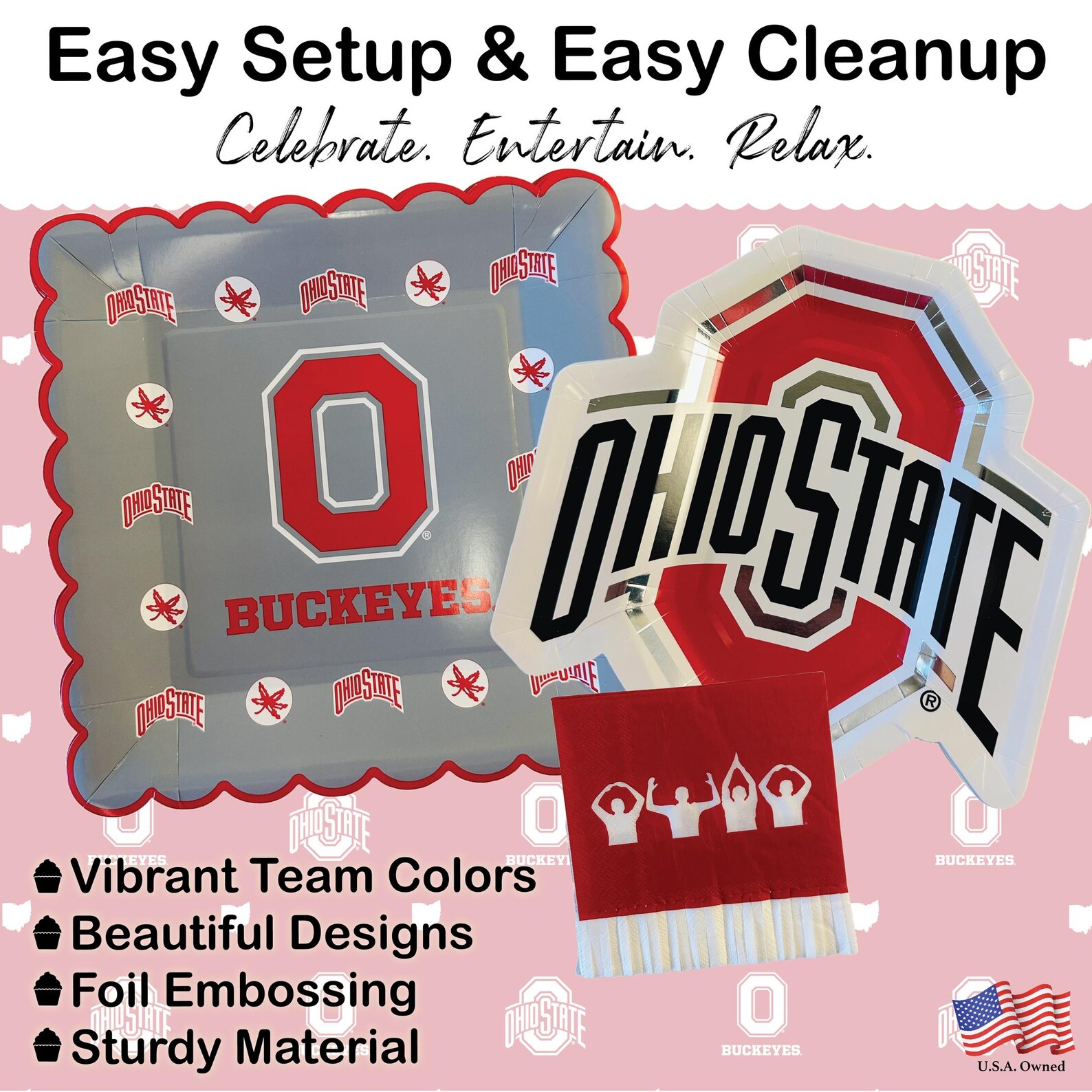 Ohio State Party Supplies Birthday Party, OSU Graduation Decorations ...