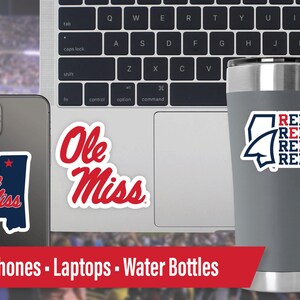 Ole Miss Stickers (14 Pieces) 2 Car Window (5") + 10 Waterbottle (2 ...