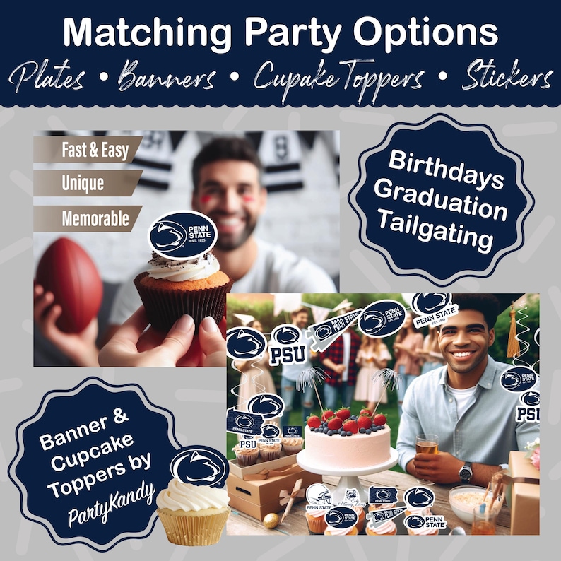 Penn State Party Supplies, Birthday, Graduation Decorations, Football ...