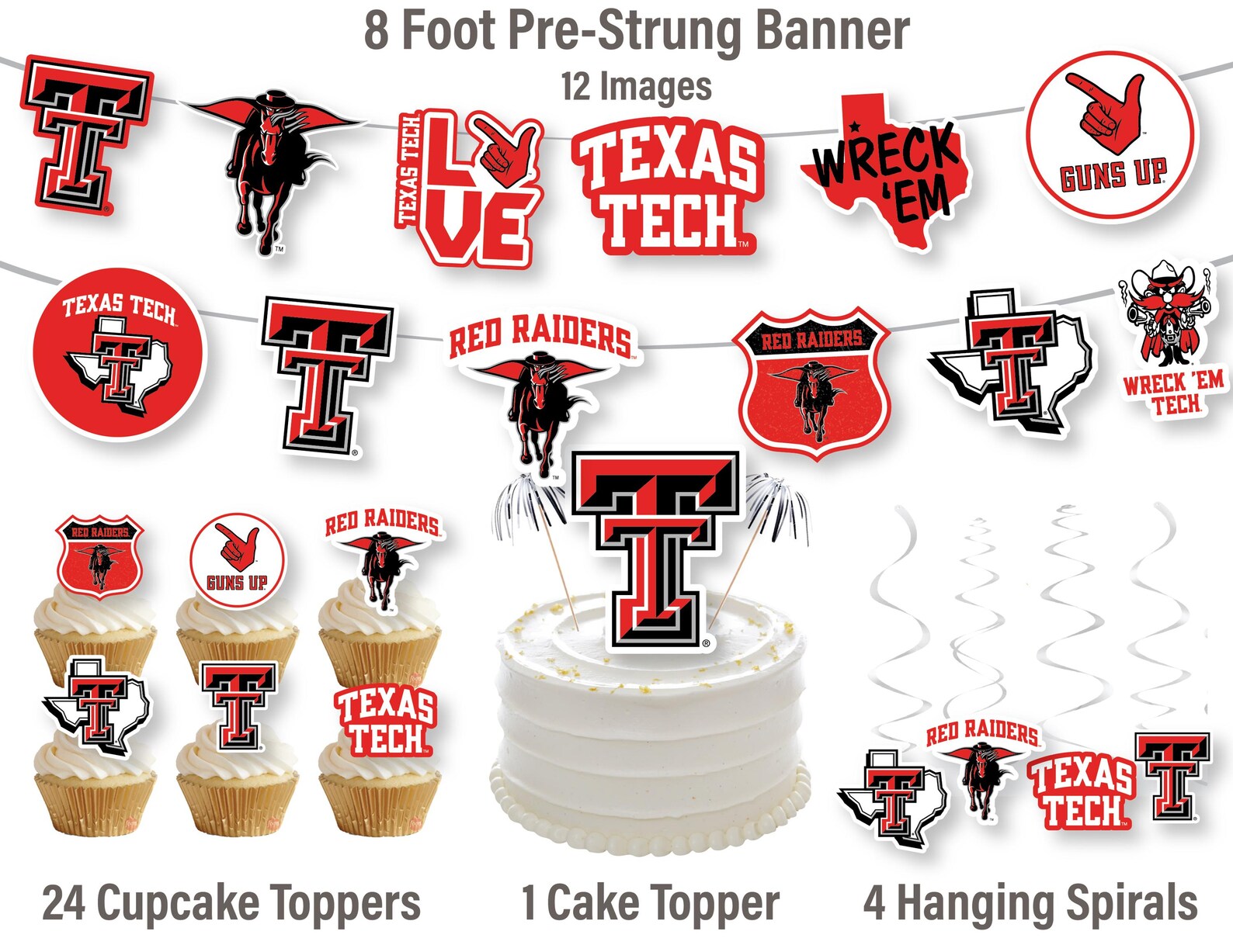 Texas Tech Party Supplies, Birthday Party, Graduation Decorations, Game ...