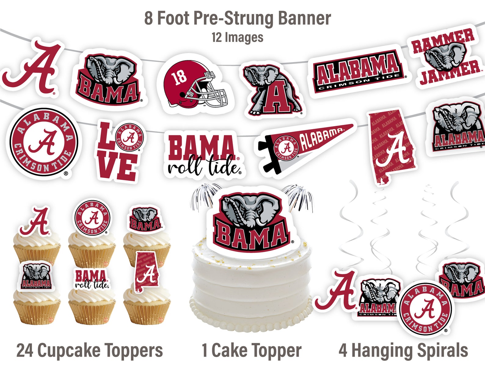 Alabama Crimson Tide Party Supplies, Birthday Party, Graduation ...