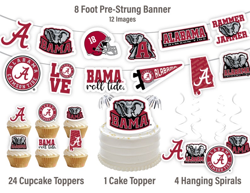 Alabama Crimson Tide Party Supplies Birthday Party - Etsy