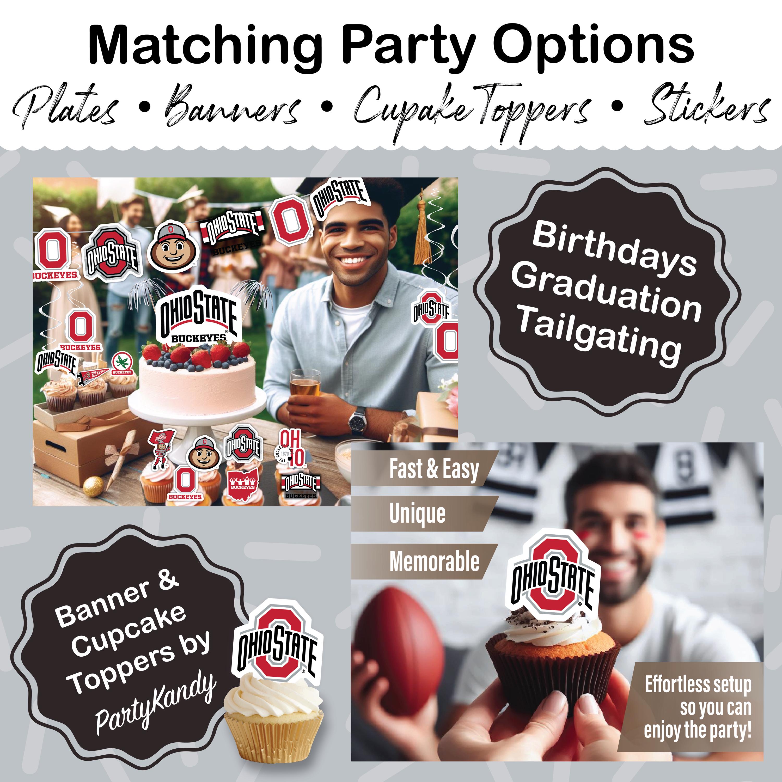 Ohio State Party Supplies Birthday Party, OSU Graduation Decorations ...