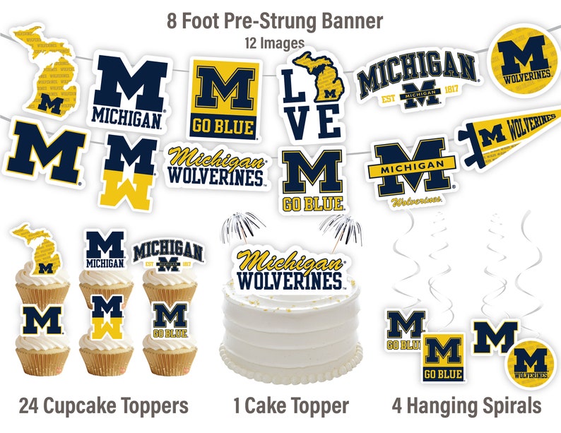 Michigan Wolverines Party Supplies, Birthday, Graduation Decorations ...
