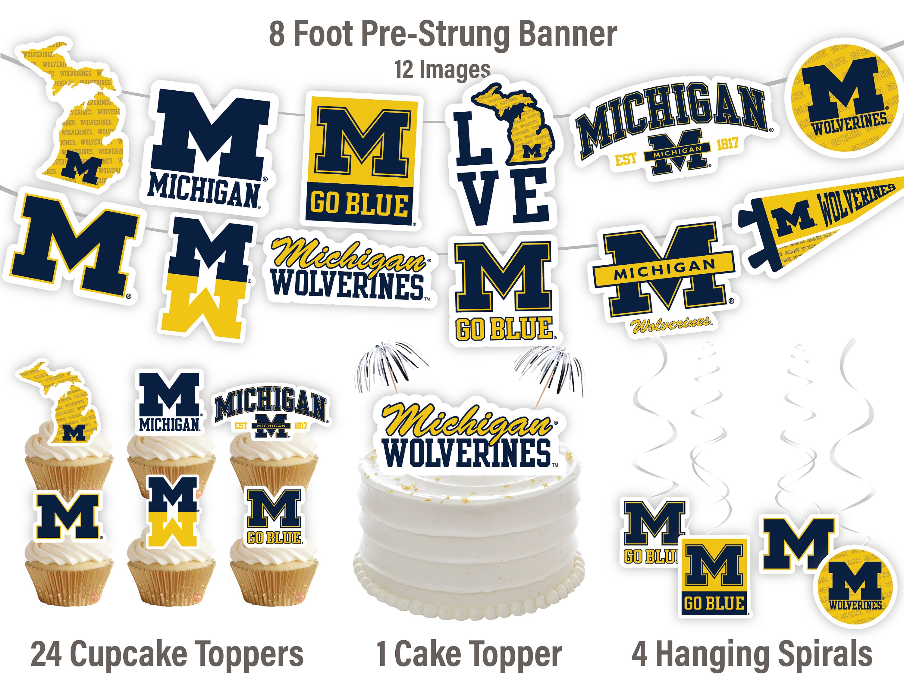 Michigan Wolverines Party Supplies, Birthday, Graduation Decorations ...