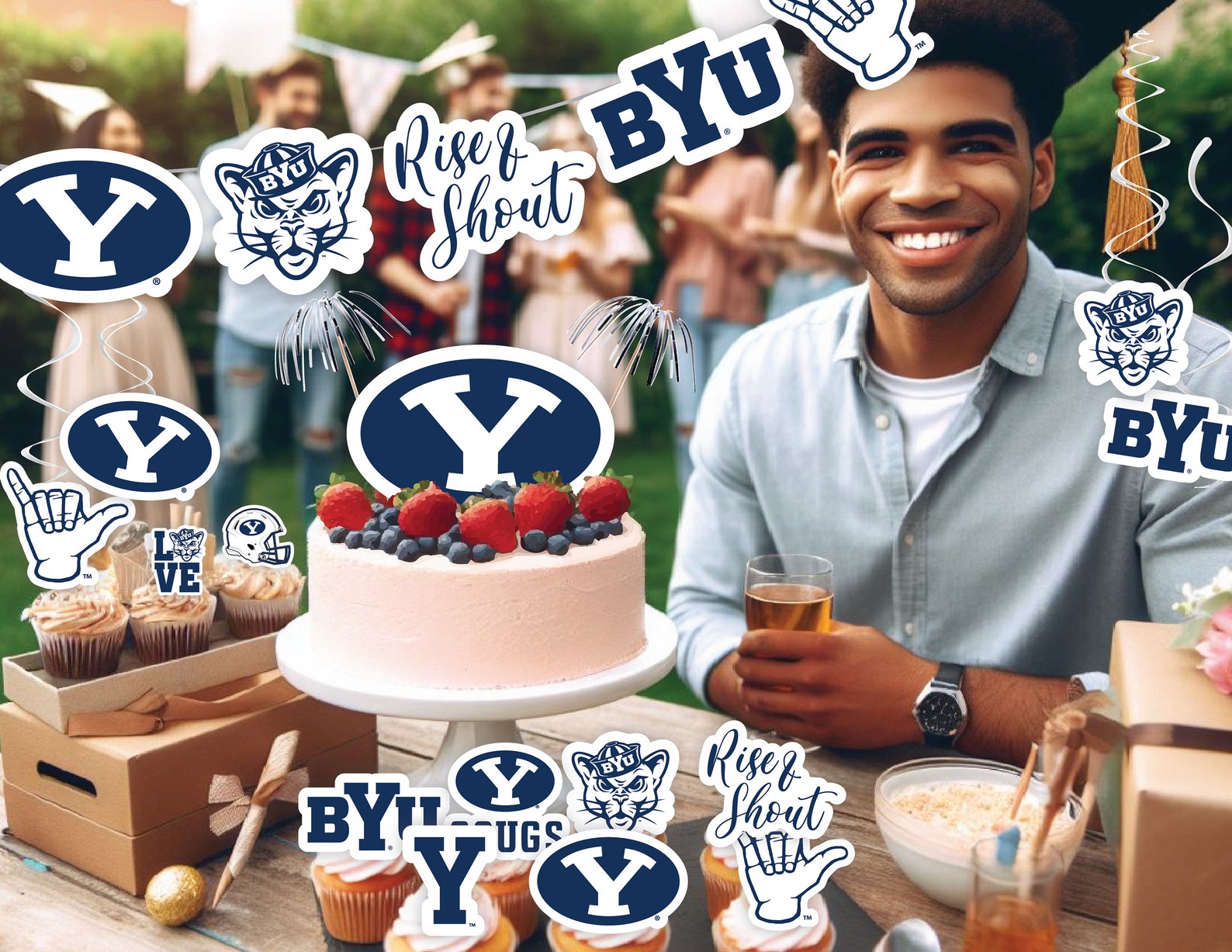 BYU Cougars Party Supplies, Birthday, Graduation Decorations, Football ...