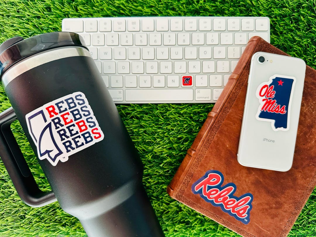 Ole Miss Stickers (14 Pieces) 2 Car Window (5") + 10 Waterbottle (2 ...