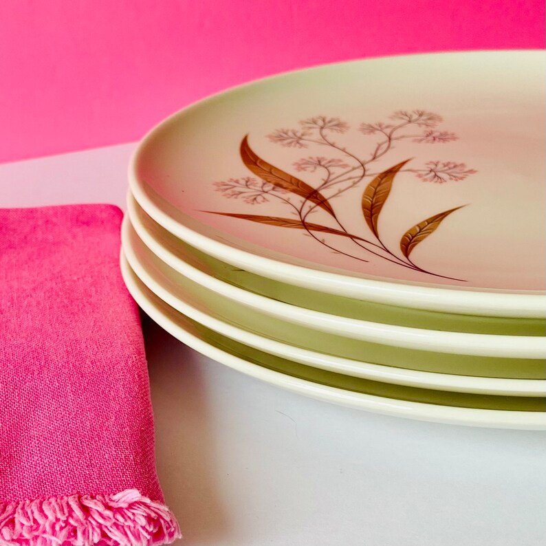 Mid-century Modern Plate Set of 4 China Plates Vintage Dinnerware ...
