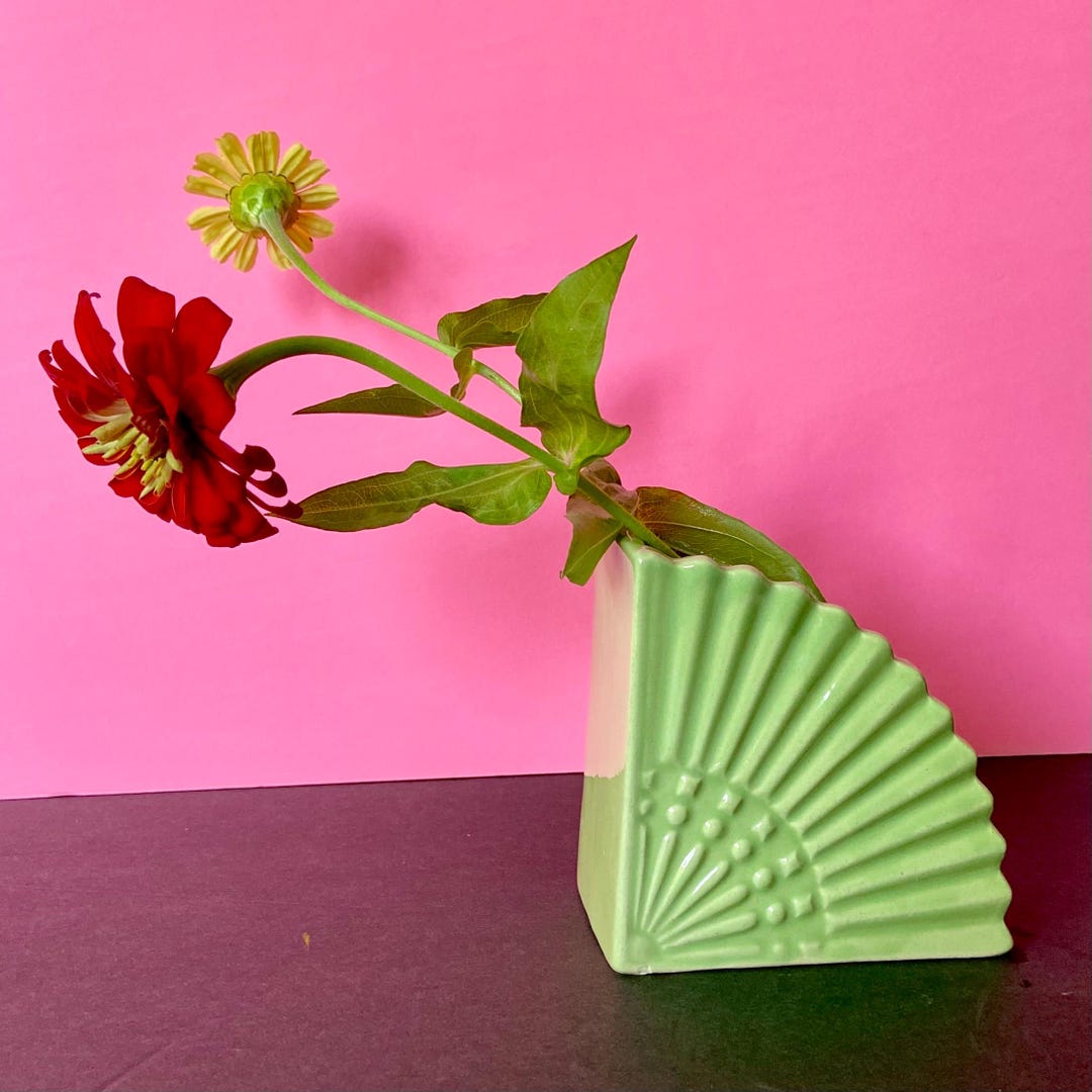 Tilted Vase for Flowers Unique Flower Vase Art Deco Vase for Living ...