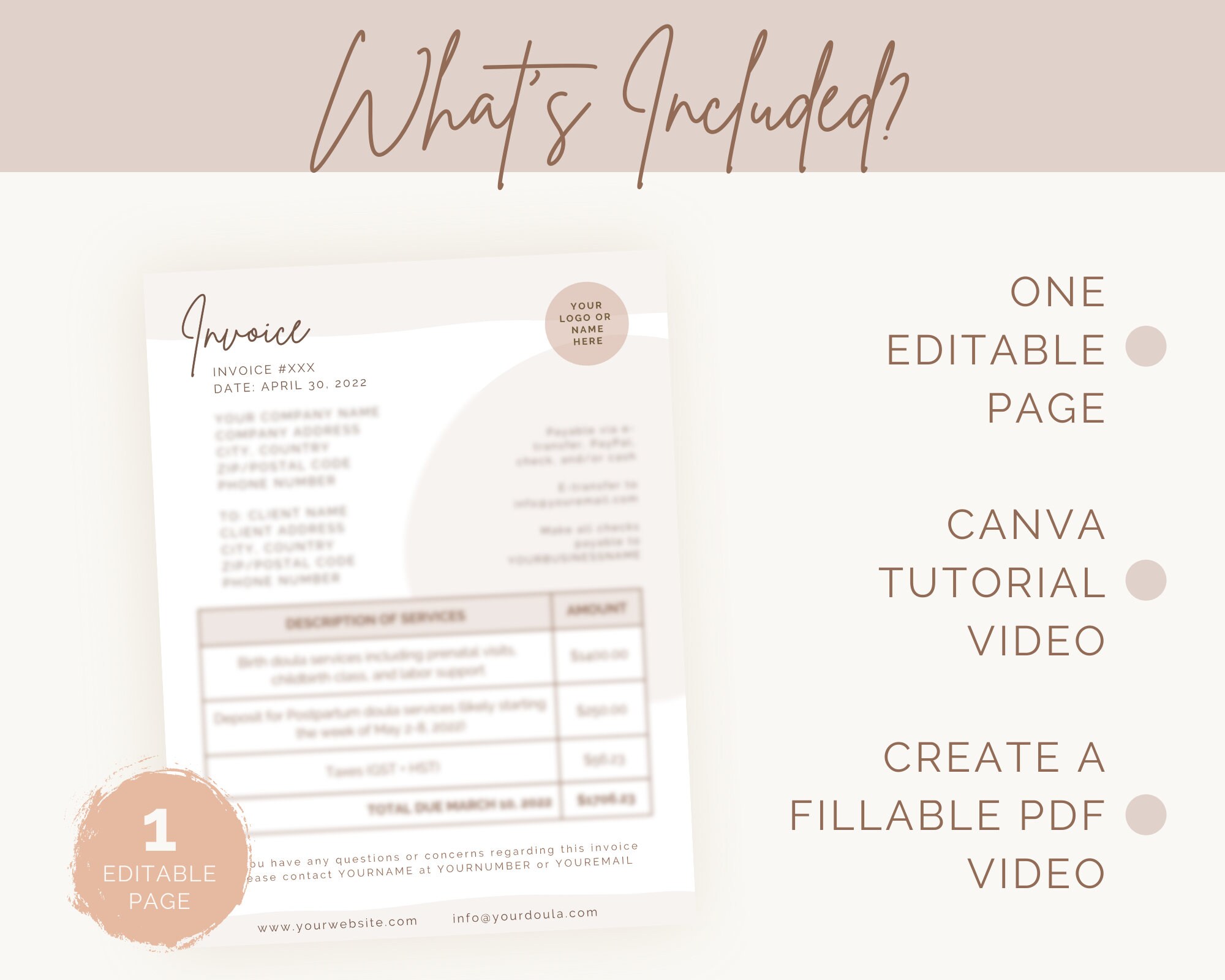 Full Spectrum Invoice | Editable Contract Template | Instant Digital ...