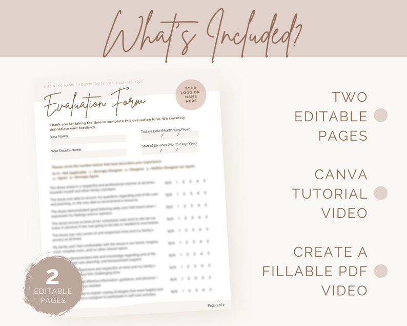 End-of-life Doula Evaluation Form | Editable Canva Template | Printable ...