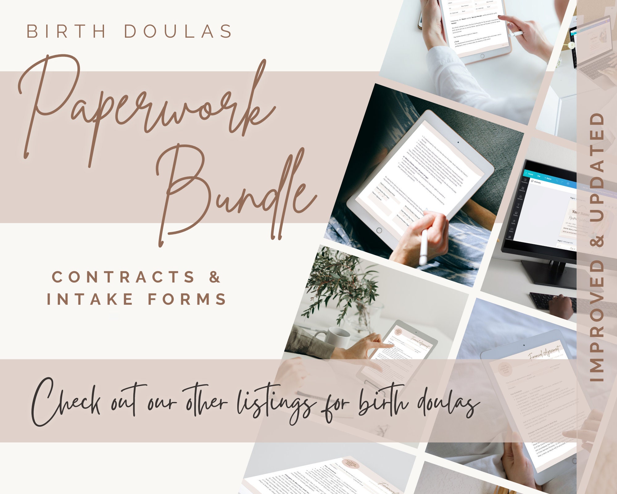 Birth Doula Birth Tracker | Editable Canva Template | Printable PDF ...