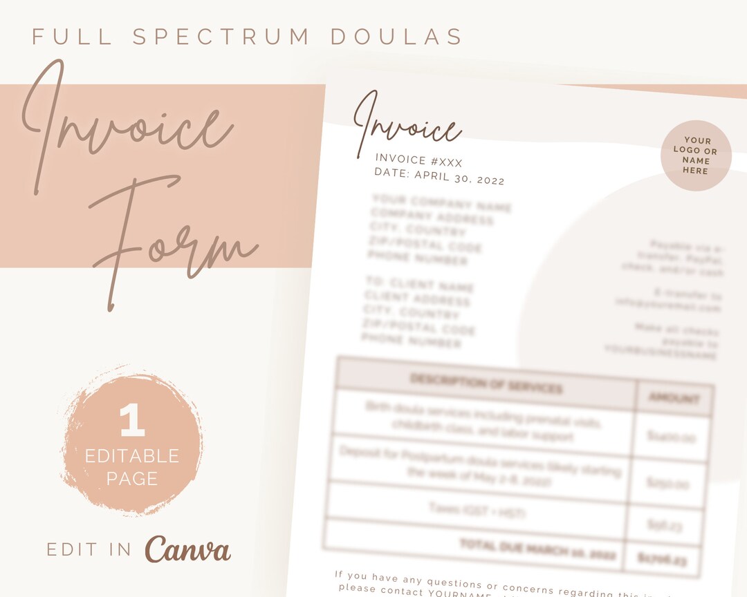 Full Spectrum Invoice | Editable Contract Template | Instant Digital ...