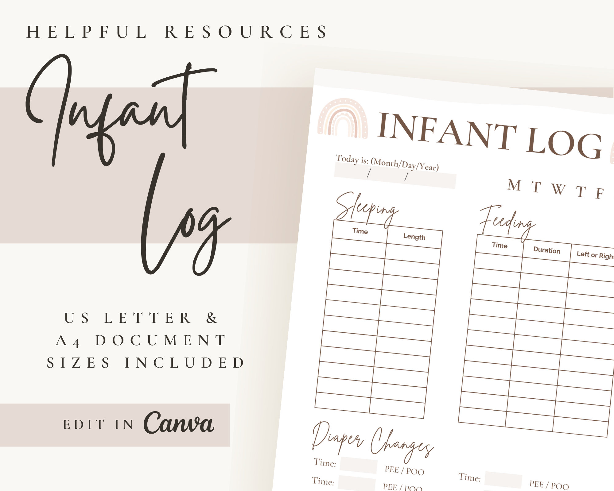 Minimalist Infant Log Baby Sleep Feeding Diaper - Etsy