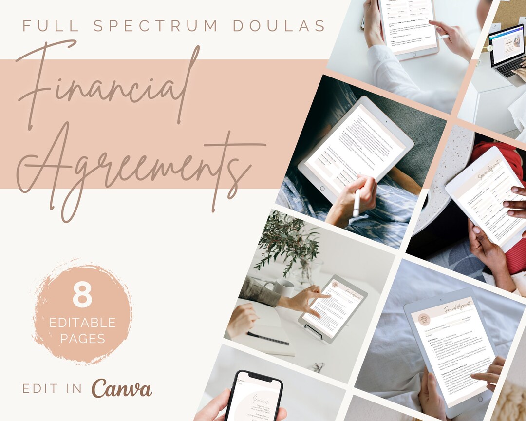 Full Spectrum Doula Financial Agreements | Editable Template | Digital ...
