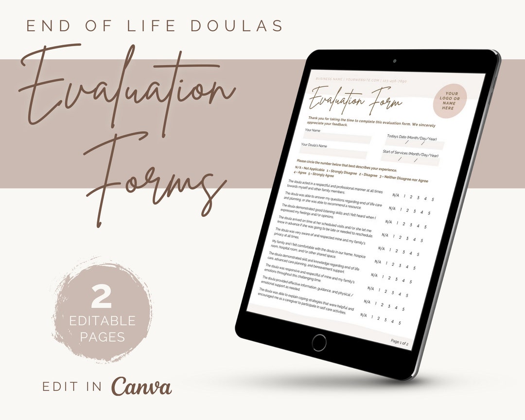 End-of-life Doula Evaluation Form | Editable Canva Template | Printable ...